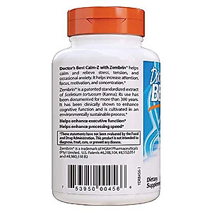 Doctor's Best Calm with Zembrin, Stress & Mood Support, 25mg Veggie Caps, 60Count (DRB-00456)