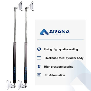 ARANA Gas Struts for Heavy Lid, 23 inch Hrdraulic Door Lift 200 lbs, 23" Heavy Duty Gas Shocks 200 Pounds Gas Spring Support Hinges Fit Muphy Bed RV Bed Trap Cellar Door(Fit 160-220lbs Lid), 2 Pcs