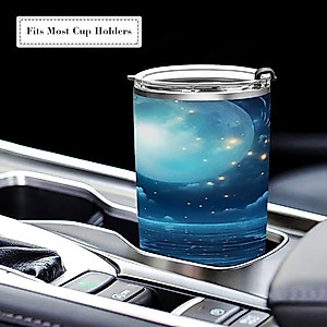 Wassud Night Sky 20 oz Tumbler with Lid and Straw Stainless Steel Double Wall Vacuum Tumblers Insulated Travel Coffee Mug for Cold and Hot Drinks