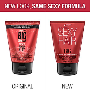 SexyHair Big Creme 2 Powder Play All Over Volumizer and Texturizer, 3.4 Oz | Up to 100% More Volume | Creme to Powder Formula | All Hair Types