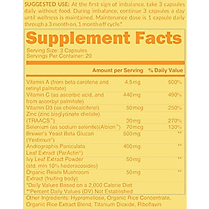 Naked Immunity & Wellness – Immune Support Supplement – Immunity Booster for Enhanced Health – Gluten-Free and Vegetarian Immune Defense Blend – 60 Capsules