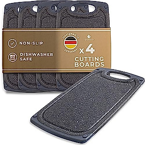 Exitoso Small Cutting Board Set of 4 Cutting Boards for Kitchen Dishwasher Safe - Non Slip Plastic Cutting Board with Juice Groove - Small Plastic Cutting Boards For Kitchen Essentials