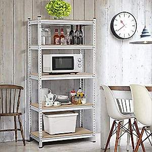 Topeakmart 5-Shelf Adjustable Storage Shelves Heavy Duty, Garage Shelving Units and Storage, 36" W x 18" D x 73" H