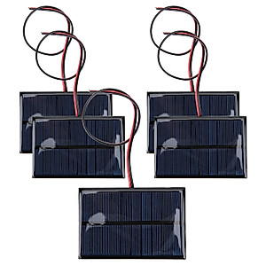 5Pcs DC 5V Solar Panel Module with 30cm/11.8in Cable Weatherproof Charging