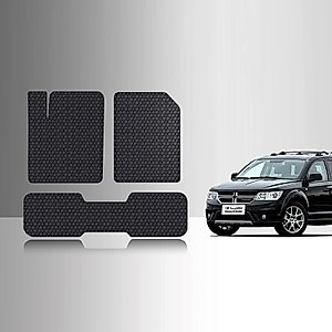 TOUGHPRO Floor Mats Accessories Set (Front Row + 2nd Row) for Dodge Journey All Weather Heavy Duty Black Rubber 2009 2010 2011 2012 2013 2014 2015 2016 2017 2018 2019 2020