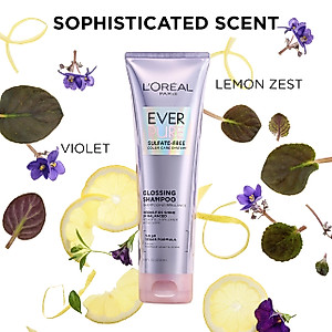 L'Oreal Paris Sulfate Free Glossing Conditioner, Intensifies Hair Shine & Smoothness, pH Balanced & Argan Oil Infused Vegan Hair Care, EverPure, 8.5 Fl Oz