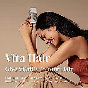 Vita Hair Growth & Hair Loss 100% Natural Herbs Potent Formula for Greying Thinning Hair Stimulate New Hair Follicles Supplement for Men/Women- 90 Capsules
