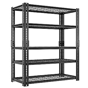 ZIKEBTUY 72" H Garage Shelving Heavy Duty Load 2000Lbs Storage Rack Shelf Adjustable 5-Tier Metal Garage Storage Shelves Industrial Shelving for Basement Warehouse 36" W x 16.2" D x 72" H