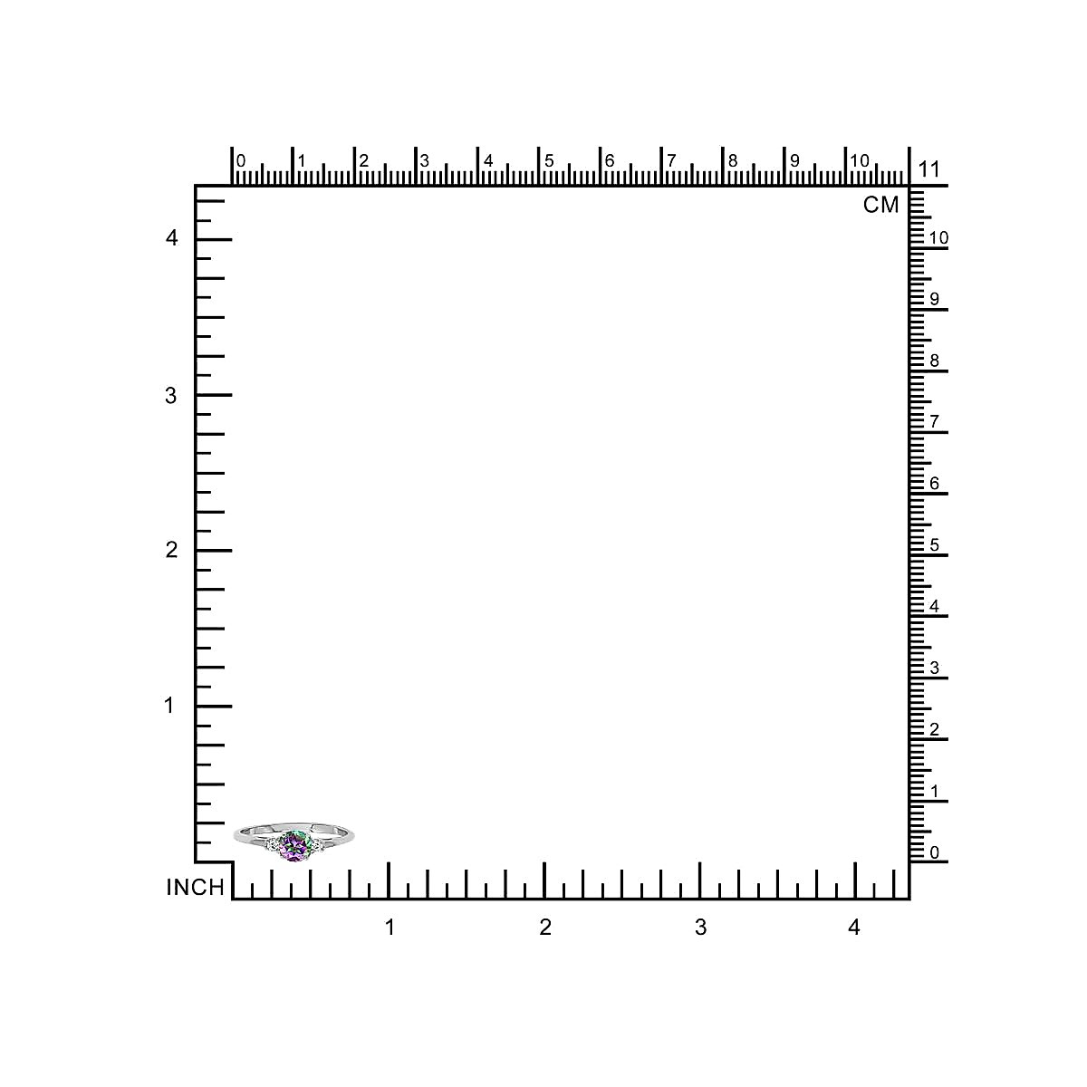 Silvershake Petite Mystic Fire Topaz White Gold Plated 925 Sterling Silver Promise Ring Size 6.5