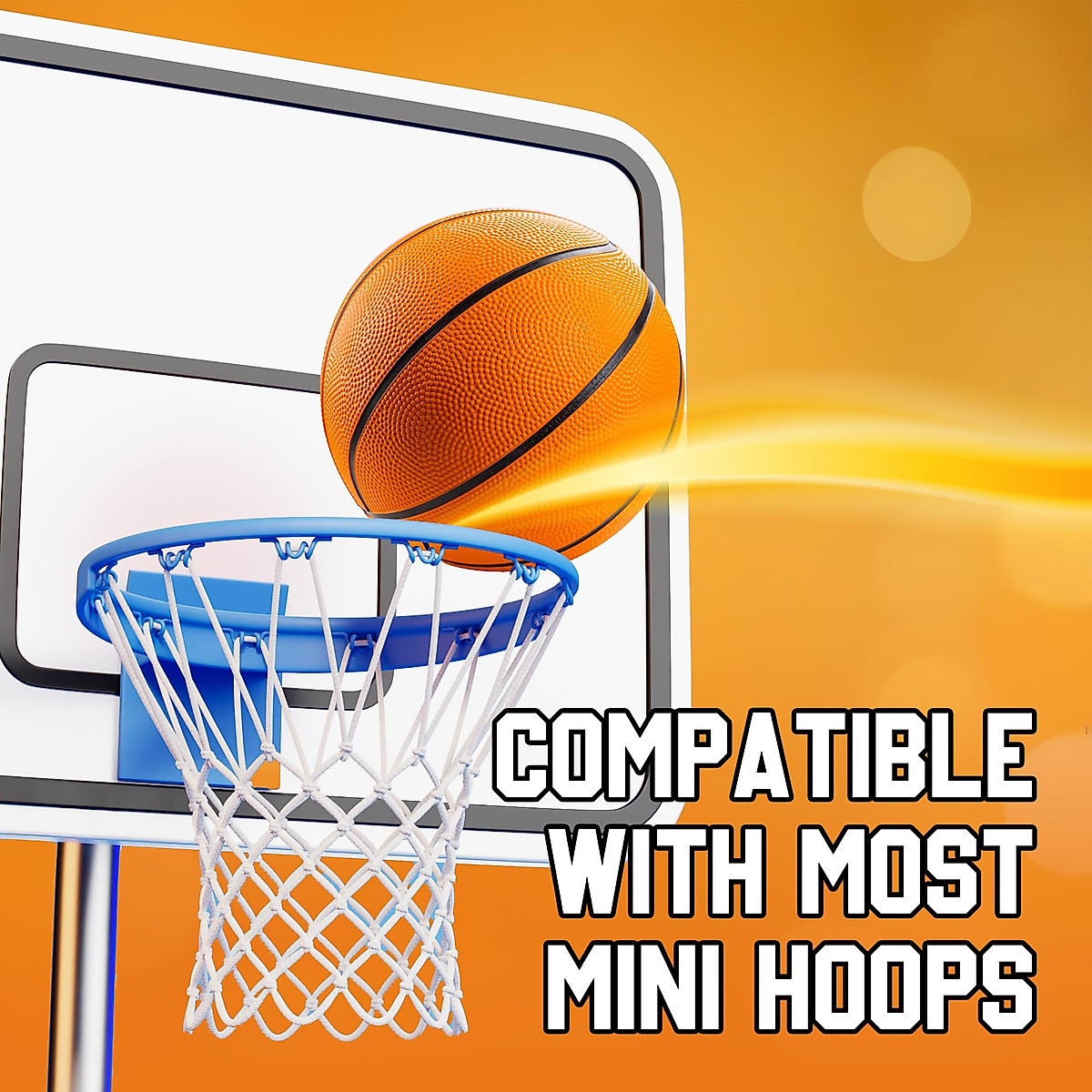 Bedwina Mini Basketball - 7 Inch, Size 3 (Pack of 4) - Mini Hoop Outdoor Set & Indoor for Small Basketball Hoops & Pool Parties - Kids Sports Party Favors
