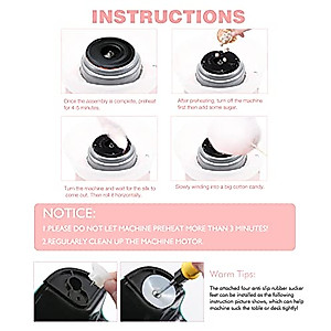 Cotton Candy Machine, Countertop Cotton Candy Maker for Kids, Pink Hard Candy Cotton Candy Maker Includes Splash-Proof Plate, Two Reusable Plastic Sticks (Color Random)