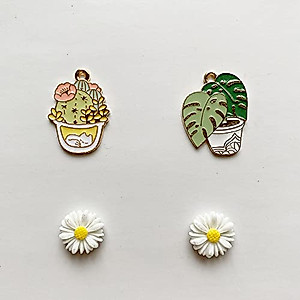 Green Leaves Potted Plant Needle Minders, Magnetic Cactus Flower Needle Nanny, Cross Stitch Embroidery Needlework Accessories