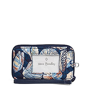Vera Bradley Women's Cotton Smartphone Wristlet With RFID Protection, Morning Shells - Recycled Cotton, One Size