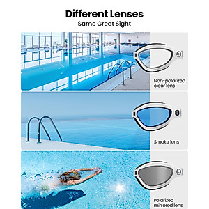 OutdoorMaster Goby Swim Goggles - Anti-fog Swimming Goggles with Lens Interchangeable for Adult Men Women Youth