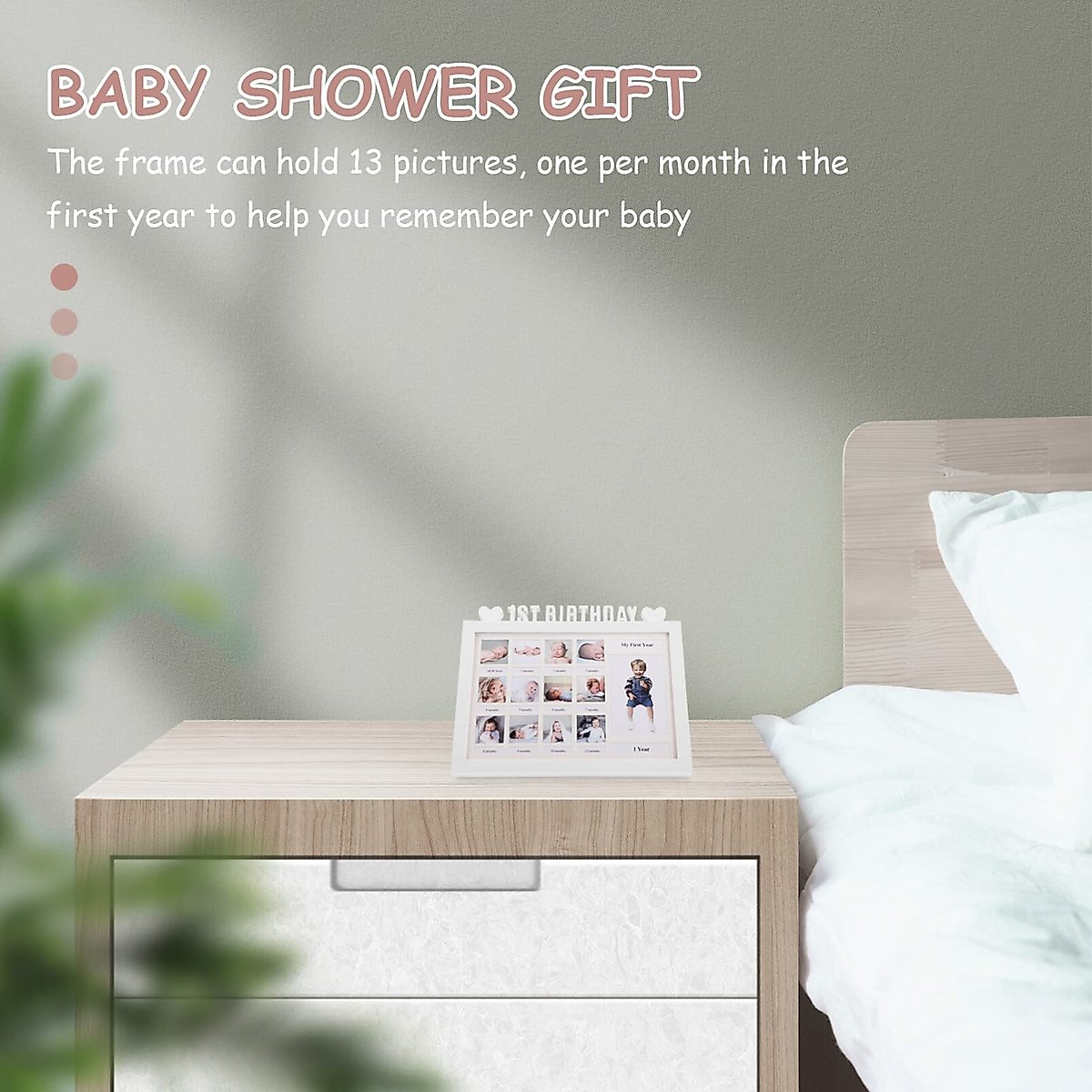Kisangel Babys First Year Frame 12 Month Picture Frame 1st Birthday Photo Frame Picture Frame Milestone Photos Frame My First Year Picture Frame Memories Keepsake Photo Frame White