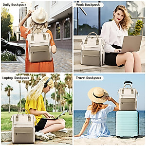 LOVEVOOK Laptop Backpack Purse for Women Waterproof Teacher Nurse Bag, 17.3 inch Work laptop Bag with USB Port, Business Travel Computer Backpack