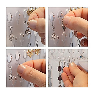 Angelynn's Stud Dangle Earring Holder Wall Hanging Jewelry Organizer Display Necklace Bracelet Closet Storage Rack Tray, AAA Satin Nickel Silver