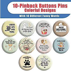 Creanoso Fun Pet Owner Pinback Button Badges - Stocking Stuffers Premium Quality Gift Ideas for Children, Teens, & Adults - Corporate Giveaways & Party Favors