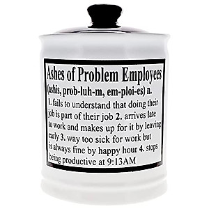 Cottage Creek Ashes of Problem Employees Piggy Bank, Funny Candy Jar, Boss Gifts