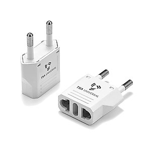 United States to Italy Travel Power Adapter to Connect North American Electrical Plugs to Italian Outlets for Cell Phones, Tablets, eReaders, and More (2-Pack, White)