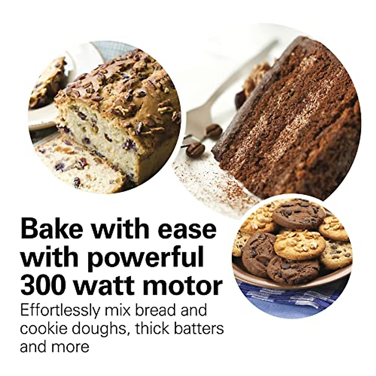 Hamilton Beach 6 Speed Electric Stand Mixer with Stainless Steel 3.5 Quart Bowl, Planetary Mixing, Tilt-Up Head (63326), 300W Motor, Grey and Chrome