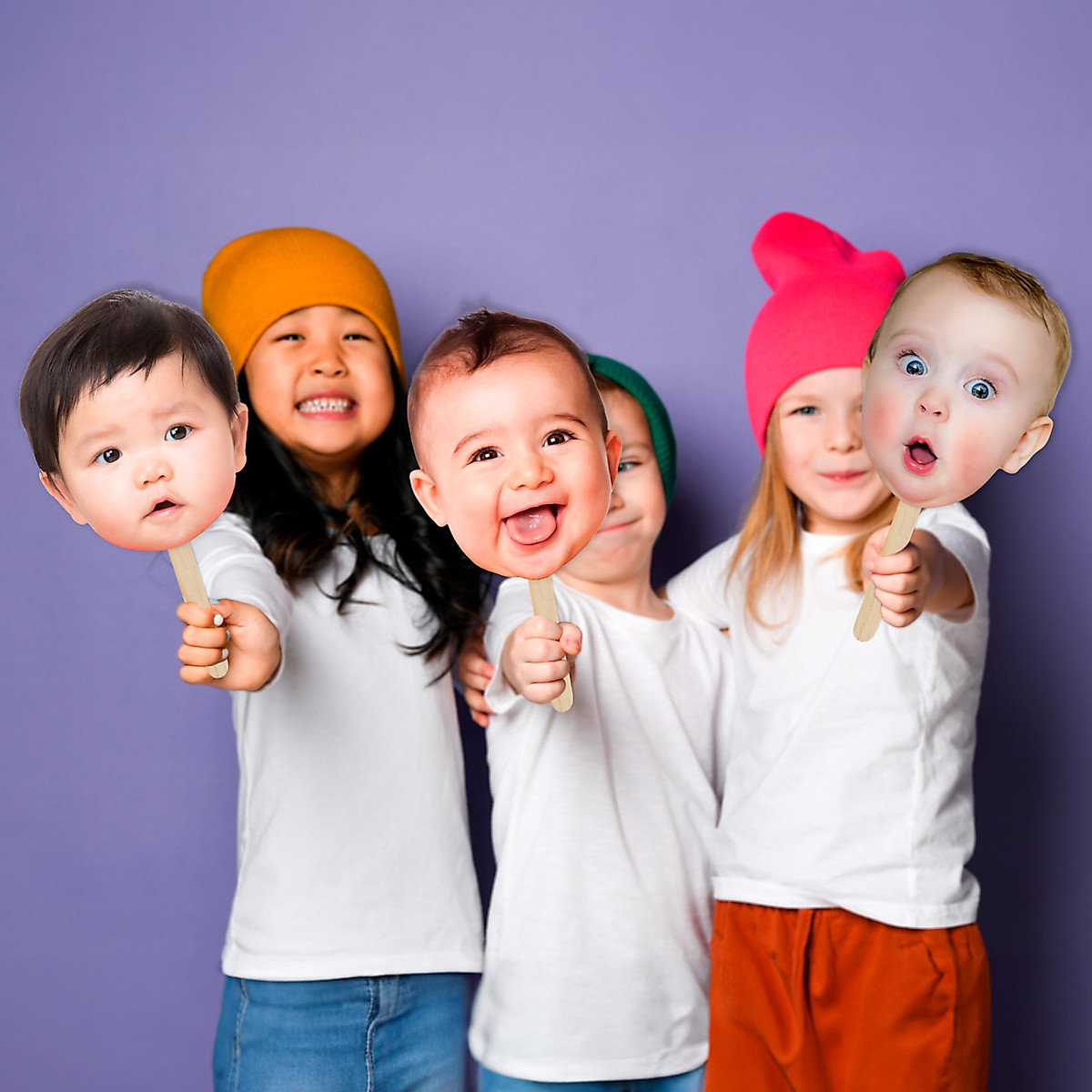 1 Pc, Custom Big Head with Your Photo | Fun Face Cardboard Cutout, Big Heads on Stick, Life Size face on a Stick | Upload Your Own Photo, Custom Cutout Big Face Stick