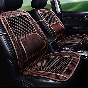 Blueshyhall Seat Cushion, Natural Wood Beaded Comfortable Seat Cover Massaging Driver Cushion for Car Truck (Brown)