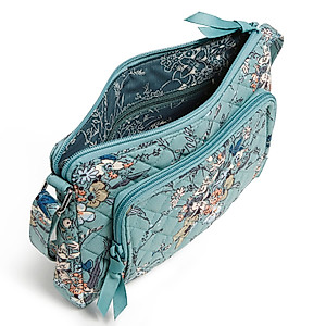 Vera Bradley Women's Cotton Little Hipster Crossbody Purse With RFID Protection, Sunlit Garden Sage - Recycled Cotton, One Size