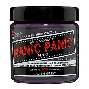 MANIC PANIC Alien Grey Hair Dye – Classic High Voltage - Semi-Permanent Hair Color - Cool, Medium Slate Grey Shade - Vegan, PPD & Ammonia-Free - For Coloring Hair on Women & Men