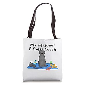 Cute black labrador as a personal fitness coach Tote Bag