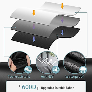 SHINESTAR Griddle Cover for Blackstone 28in Rangetop & 36in Airfryer Combo Griddle, Heavy Duty Waterproof 600D Polyester Fabric Cover with Large Air Vent and Fastening Strap, Black