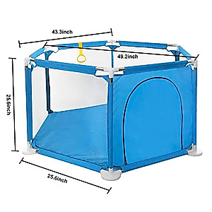 Baby Playards Baby Playpen Toddlers Kids Activity Center Portable Playard Indoor Outdoor Baby Fence Safe Play Yard Kids Play Pen Baby Play Area Baby Play Gate Safety Playpen Activity Center