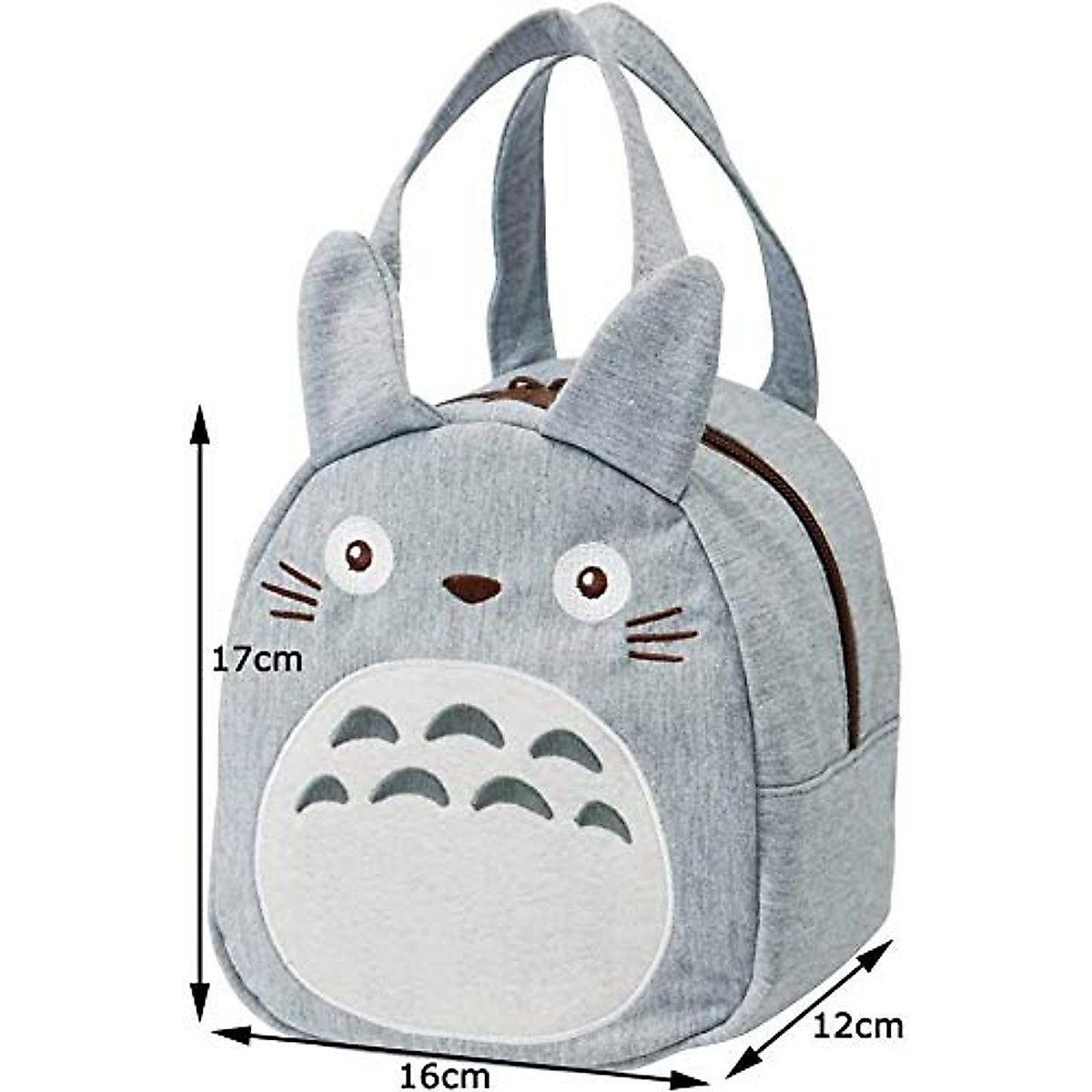 Skater My Neighbor Totoro Die Cut Lunch Bag with Zip Closure - Totoro Grey