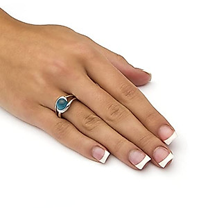 PalmBeach Sterling Silver Multi Stone 14 Piece Set Interchangeable Ring Set Sizes 5-10 Size 9