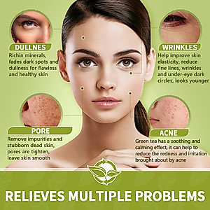 Green Tea Clay Facial Mask, LIVYUYAO Green Clay Mask with Volcanic Mud, Deep Washing Blackhead Remover Mud Mask, Purifying Facial Mask for Wrinkles, Blackheads, Pore, Acne (5.29oz)