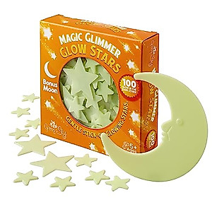 Green Sky Deluxe Glow Stars; Glow in The Dark Stars for Ceiling, Ceiling Stars, Glowing Stars for Ceiling Include Bonus Moon (100 Count)