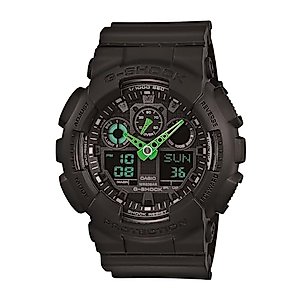 Casio Men's G-Shock Quartz Sport Watch with Resin Strap, Black, 29.4 (Model: GA-100C-1A3CR)