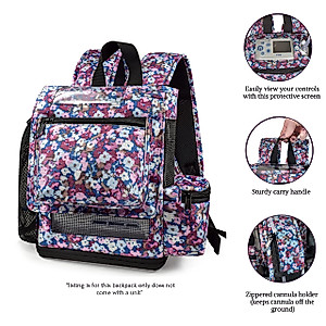O2TOTES USA Premium Ultra Lightweight Backpack Compatible with OxyGo Next/Small, lightweight design, pockets for extra accessories, zippered bottom