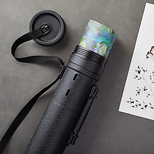 Juvale Poster Tube with Strap, Black Expandable Storage Tube, Holder, Container for Posters, Blueprints, Artwork, Map (30 to 49 Inches)