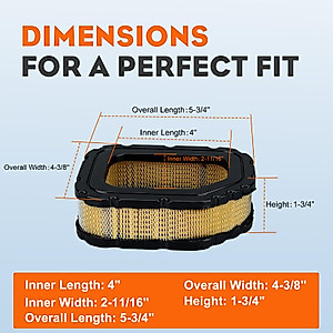 Hipa KH-32-883-03-S1 32 083 03-S Air Filter For Kohler 7000 Series Courage SV735 SV720 SV715 SV730 SV710 SV740 Engine 20-27 HP Cub Cadet LT1050 LT1045 LT1046 Tractor with 32 083 05-S Pre Cleaner