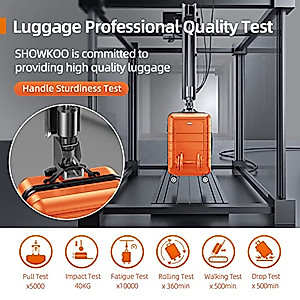 SHOWKOO Luggage Sets Expandable PC+ABS Durable Suitcase Sets Double Wheels TSA Lock 4 Piece Luggage Set Orange
