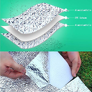 Camping Mat Foam Foil Blanket for Camping 150x200 cm Foam Pad Insulating Foil Mat Sleeping Tent Pad Thermal Aluminum Camping mat for Reflecting Heat Silver 59in x 78.7in / 150cmx200cm