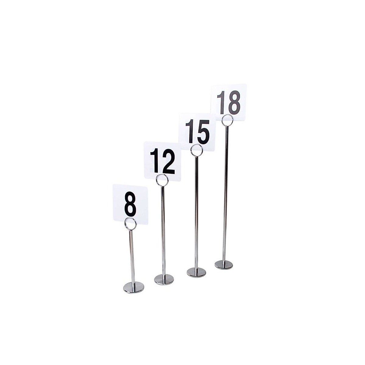New Star Foodservice 23275 Ring-Clip Table Number Holder/Number Stand/Place Card Holder, 15-Inch, Set of 12