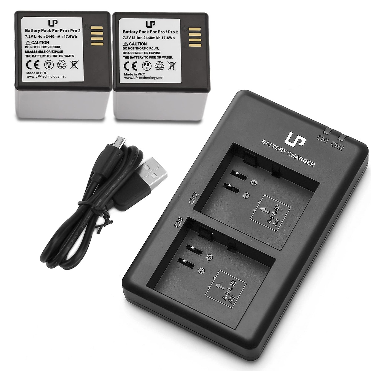 Battery Chagrer Pack for Arlo Pro & Arlo Pro 2 (VMA4400), 2-Pack 2440mAh Li-ion Rechargeable Batteries ONLY for Arlo Pro/Pro 2 Camera, NOT Compatible with Arlo Ultra, Ultra 2, Pro 3, Pro 4, Arlo Go