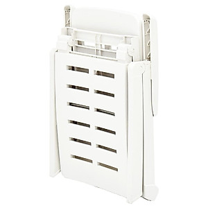 vidaXL Weather-Resistant Folding Sun Lounger, Plastic Outdoor Lounger, White, Suitable for Patio/Garden, with Adjustable Backrest & No Assembly Required