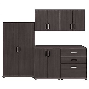 Bush Business Furniture Universal 5 Piece Modular Storage Set with Floor and Wall Cabinets, Storm Gray
