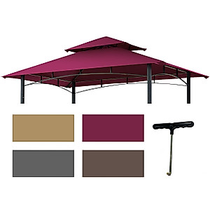 Grill Gazebo Replacement Canopy Roof, 5'x8' Outdoor BBQ Gazebo Top