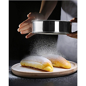 AMPSEVEN Flour Sifter for Baking - Stainless Steel 40 Mesh Small Tamis 6inch Round Sifter,Mini Fine Mesh Flour Sieve(6 Inch, 40m Mesh)