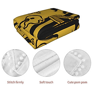 Super Soft and Comfortable Tassel Blanket Ben&Dy All-Weather Bedroom Bed and Sofa Blanket Suitable for Children and Adults Quilt Black 50"X40"