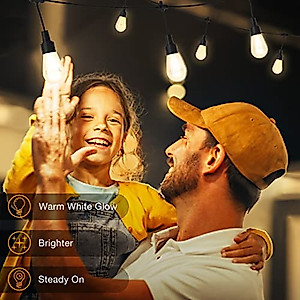 MERRIMAX M Patio Umbrella Lights, Outdoor Waterproof Bright 200 Lumens Canopy Hanging String Lights with LED S14 Bulbs Path Lights for Gazebo Porch Backyard Cafe Lighting & Decor